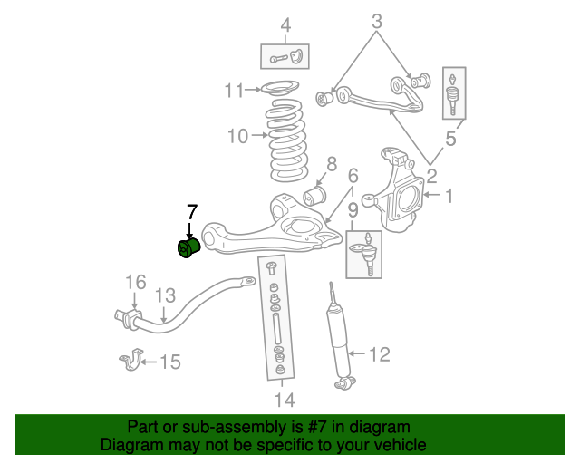 Lower Control Arm Front Bushing - GM (15034801) | GMPartsDirect.com