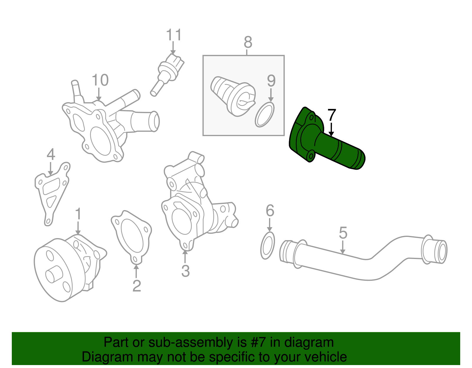 2007-2020 Nissan Water Inlet 13049-JA01A | My Nissan Part