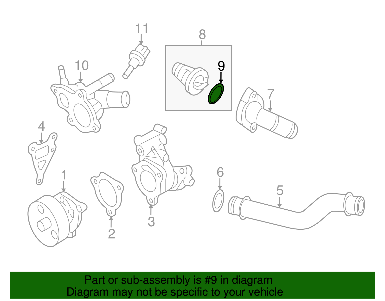 2002-2022 Nissan Engine Coolant Thermostat Seal 21049-ED00A | Temecula ...