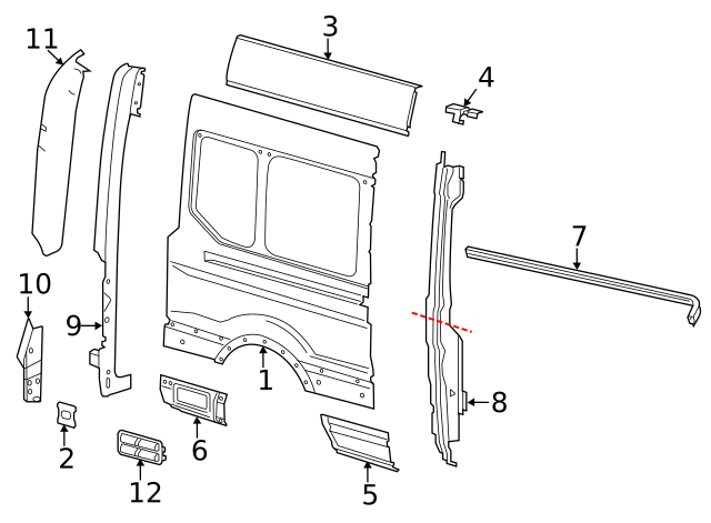 2015-2024 Ford Upper Extension - Passenger Side (RH) BK3Z-61513A12-A ...