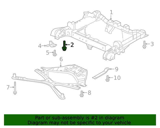 OEM 2018-2021 Honda Clarity Suspension Cross-Member Mount Bolt 90161 ...