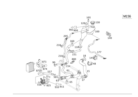 Expansion Tank, Mounting and Hoses for 2011 Mercedes-Benz S63 AMG ...