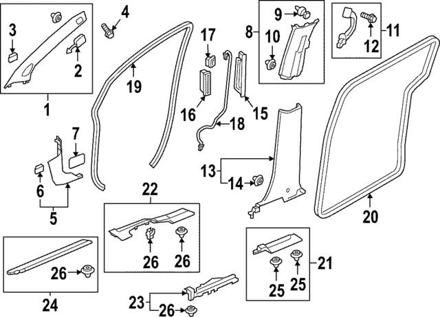 2018-2024 Honda Odyssey Opening Trim 72850-THR-A01 | OEM Parts Online