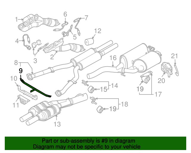 Genuine BMW 18-30-7-525-606 | Front Muffler Brace | FREE Shipping on ...