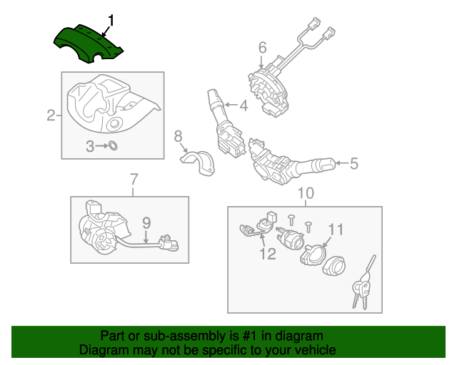 84850-3Q000-HZ - Steering Column Cover 2011-2014 Hyundai Sonata ...
