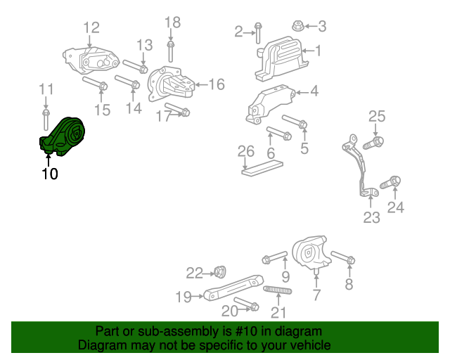 2010-2017 GM Rear Transmission Mount 20839834 | TascaParts.com