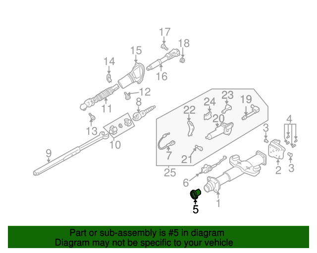 26089140 - Ebony Steering Column Trim Cover Kit 2003-2007 GM ...
