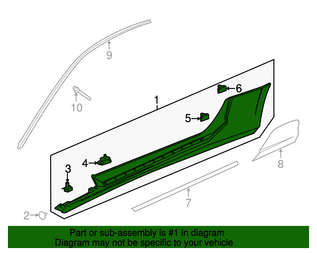 2016-2023 Chevrolet Camaro Primed Passenger Side Rocker Panel Molding ...