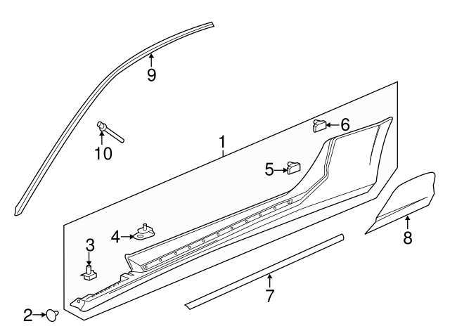 2014-2024 GM Rocker Panel Molding Retainer 11611435 | GMPartsOutlet.net