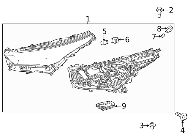 2020-2023 Toyota Highlander Headlamp Assembly Left 81150-0E480 | OEM ...