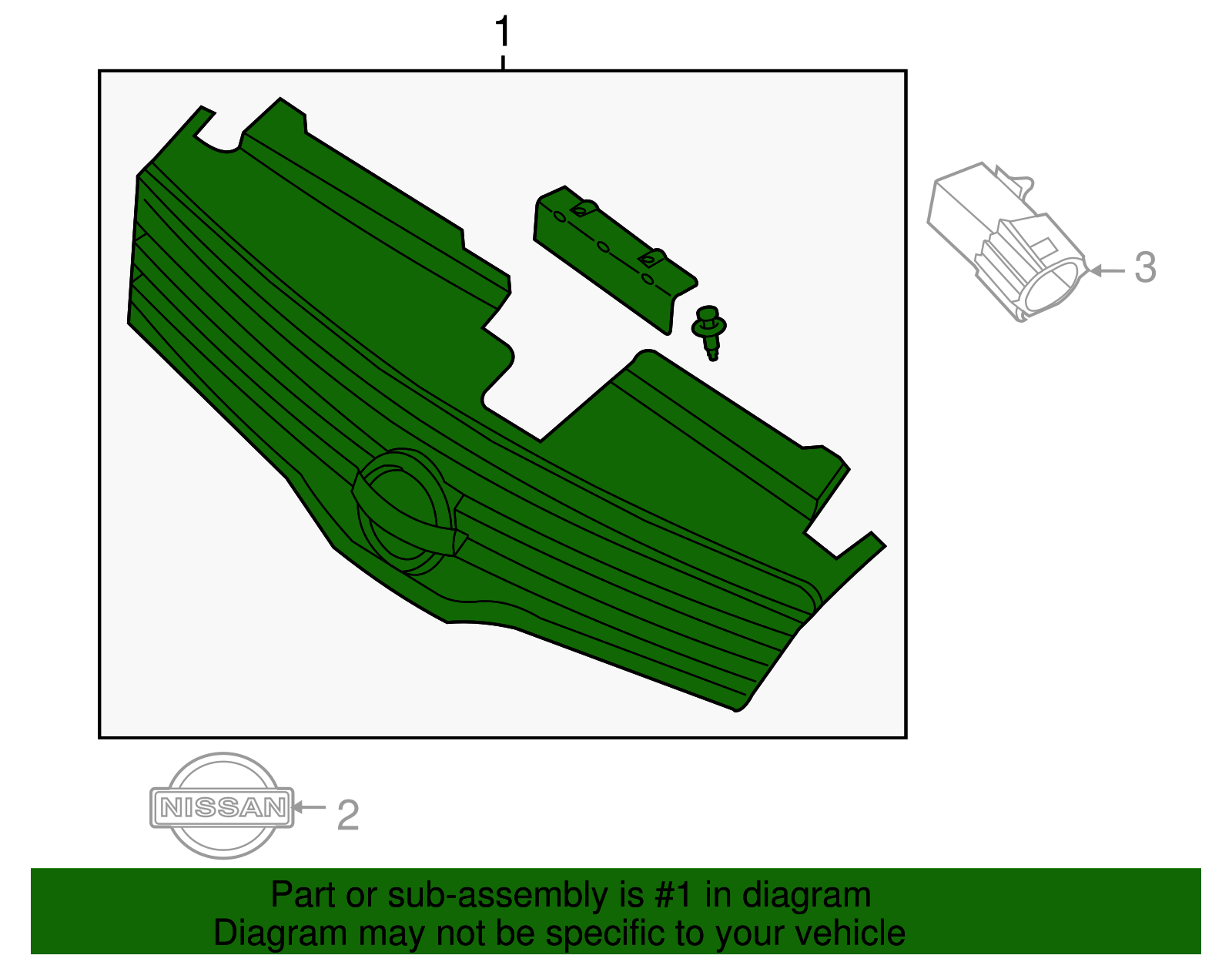 2007-2009 Nissan Altima Grille 62070-ZN50A | Nissan RVA