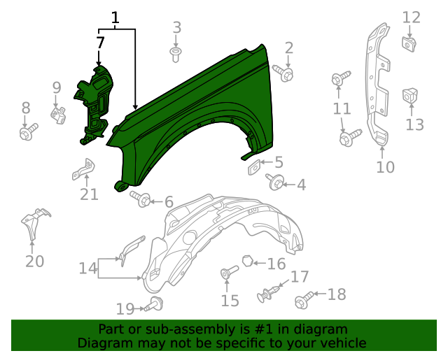 Ford M2DZ-16005-A - Fender - 2021 Ford Bronco | OEM Ford Parts ...