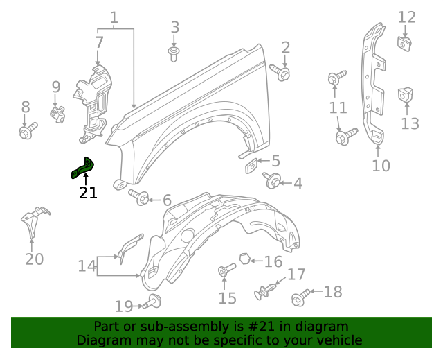 2021 Ford Bronco Front Shield Bracket M2DZ-16B116-A | TascaParts.com