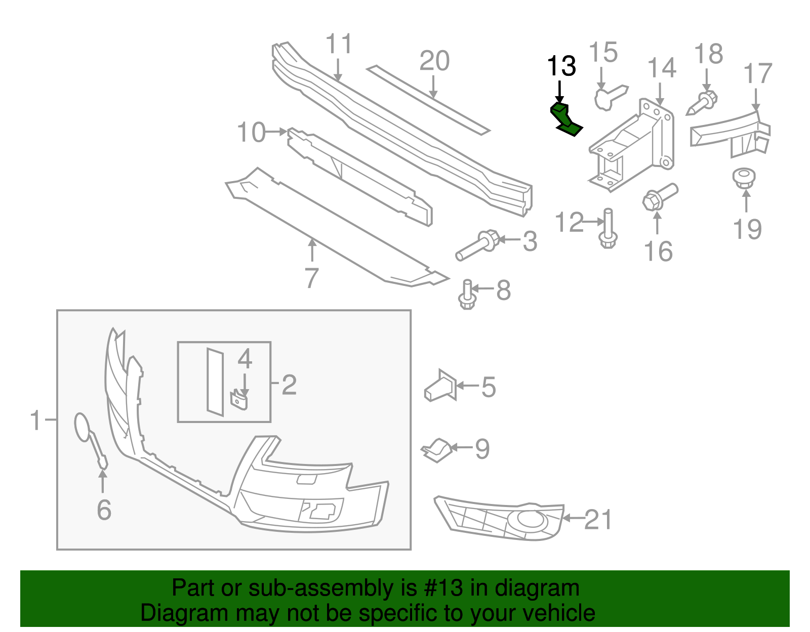 8K0-807-333-A - Bumper Cover Support Rail 2009-2012 Audi | Audi OEM Parts