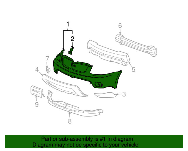 2006-2009 Pontiac Torrent Front Upper Bumper Cover 19120956 ...