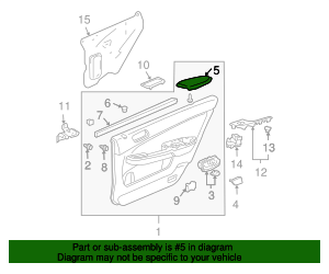 83752-SDA-A11ZA - Armrest Assembly L Rear Door *NH167L* (Graphite Black ...