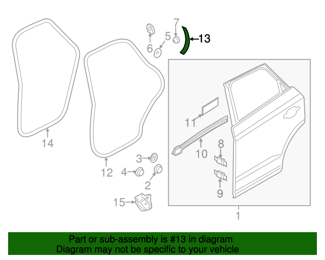 8U0-839-151 - Door Weather-Strip Bracket 2015-2018 Audi | Audi Parts Store