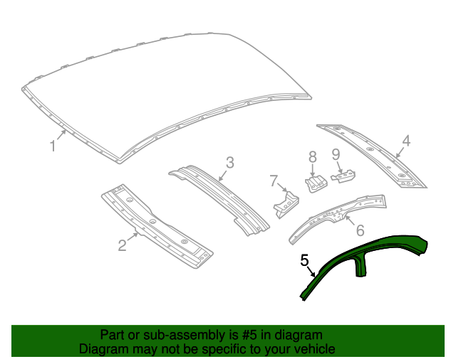 205-630-46-02 - Roof Rail 2015-2021 Mercedes-Benz | Mercedes-Benz USA Parts
