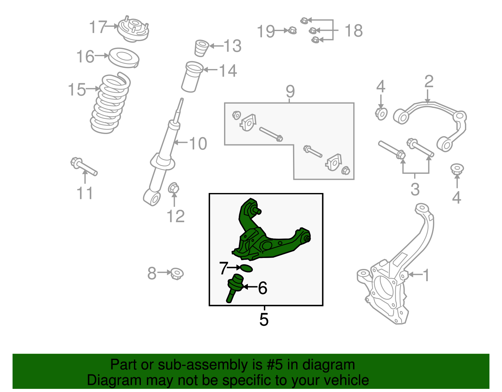 2014 Ford F-150 Lower Control Arm - Driver's Side (LH) EL3Z-3079-A ...