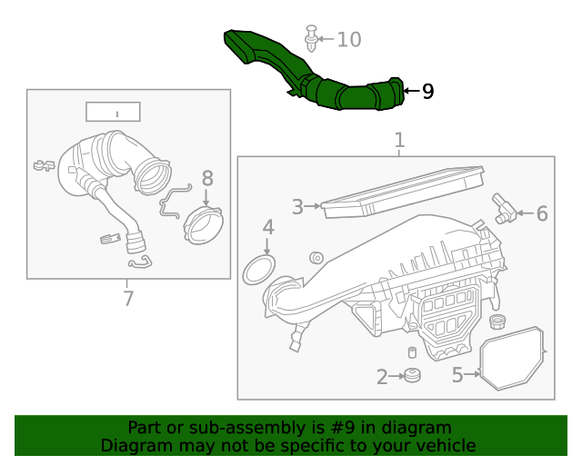264-090-72-00 - Engine Air Intake Hose 2020-2023 Mercedes-Benz GLC 300 ...