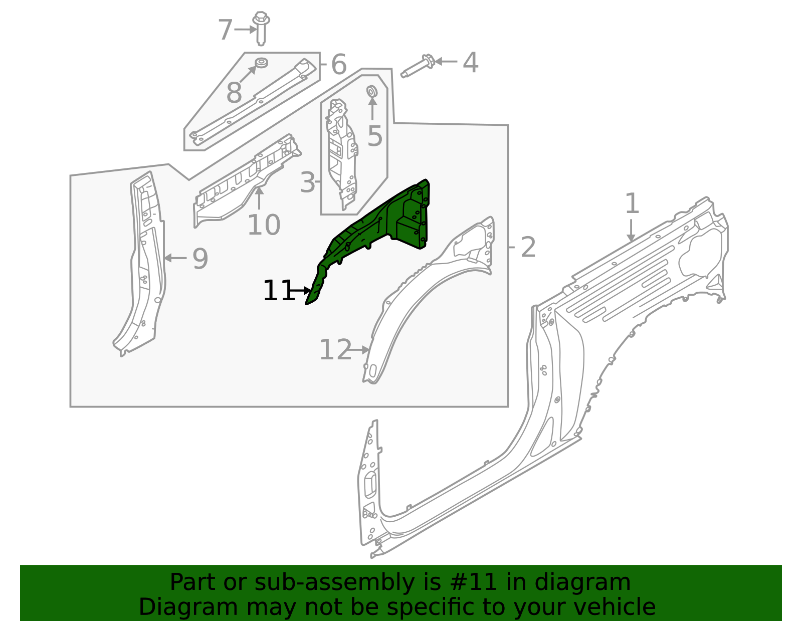 M2DZ-7827886-A - Outer Wheelhouse 2021-2024 Ford Bronco | Big 3 Auto Parts