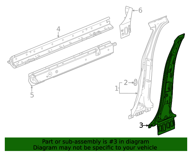 2020-2023 Buick Encore GX Driver Side B-Pillar Inner Panel 60004339 ...