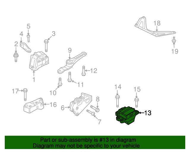 8J0-199-555-D - Trans Mount 2008-2015 Audi | Audi OEM Parts