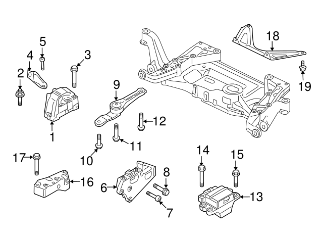 2006-2015 Audi Mount 1K0-199-555-AB | Audi USA Parts