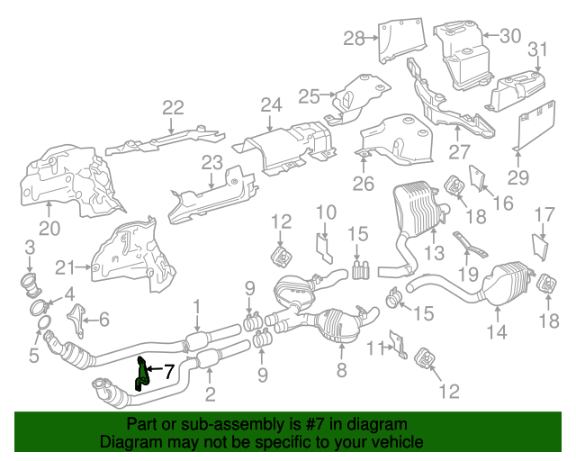 2015-2016 Mercedes-Benz SL 400 Converter & Pipe Bracket 231-492-19-41 ...