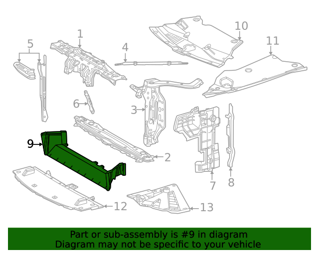 2021-2023 Toyota Mirai Lower Air Guide 16683-77020 | Toyota Parts Center