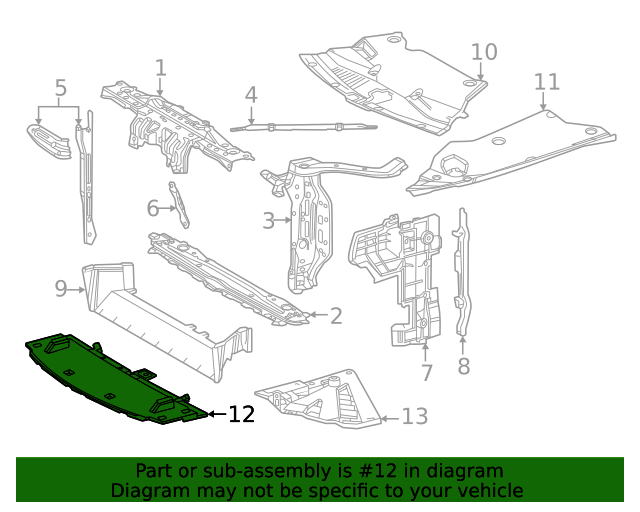 2021-2023 Toyota Mirai Radiator Support Splash Shield 53289-62010 ...
