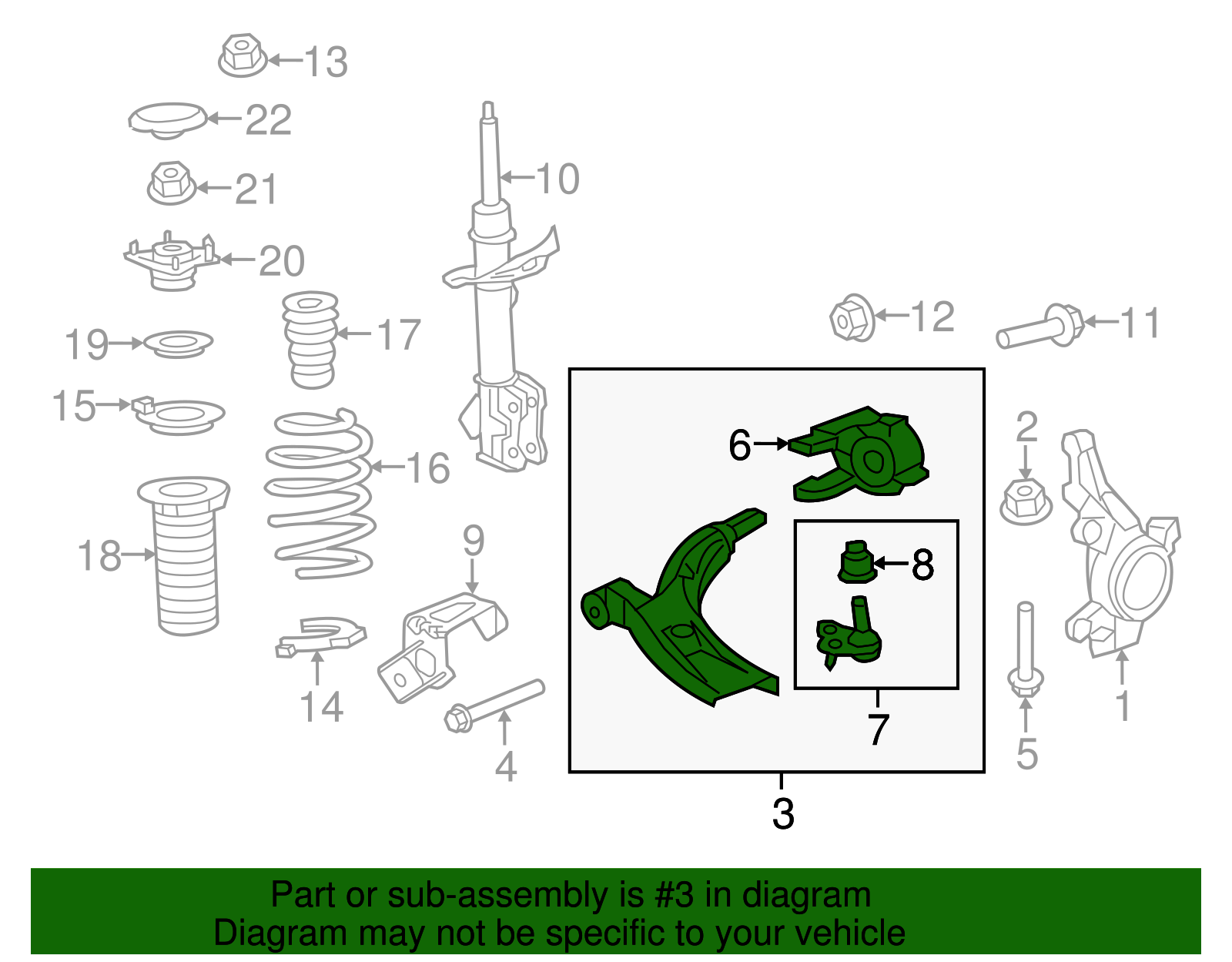 51350-T0A-A02 - 2012-2014 Honda CR-V - Arm Assembly R Front (Lower ...
