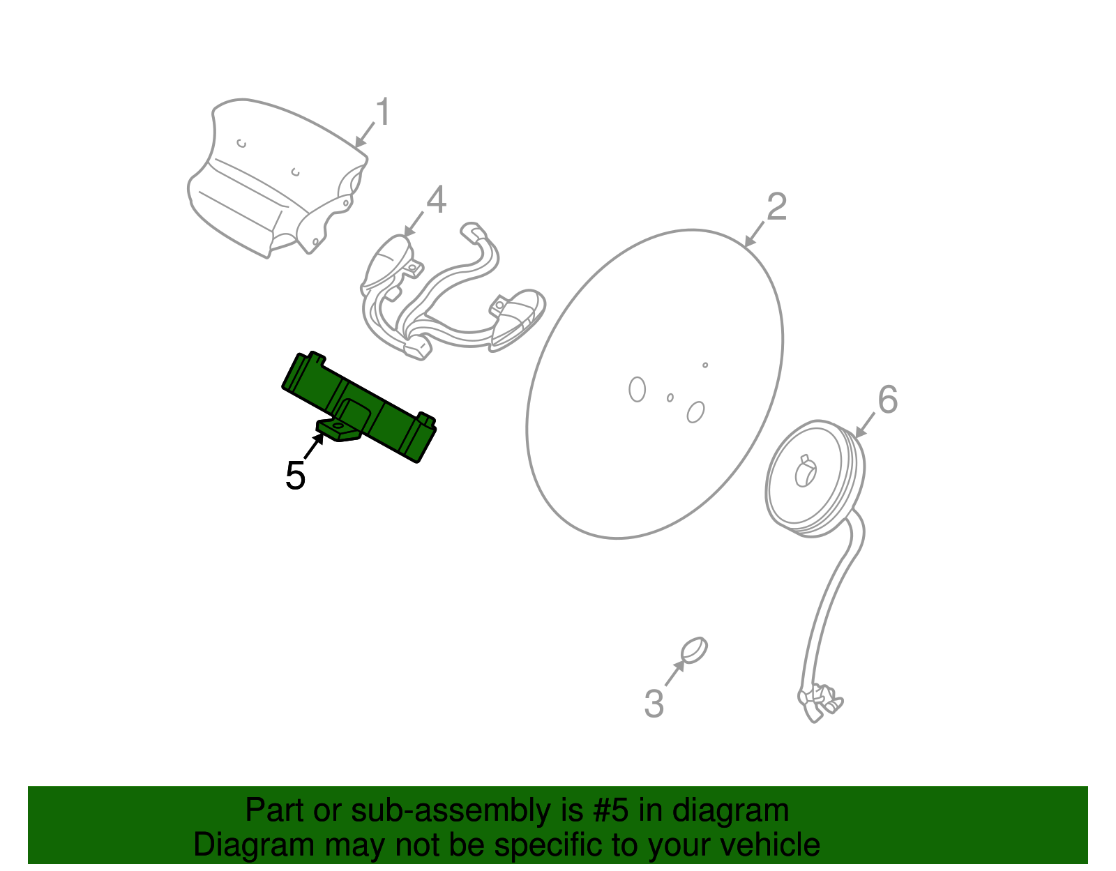 F5TZ-13A875-BD - Horn Switch 1995-2005 Ford | Big 3 Auto Parts