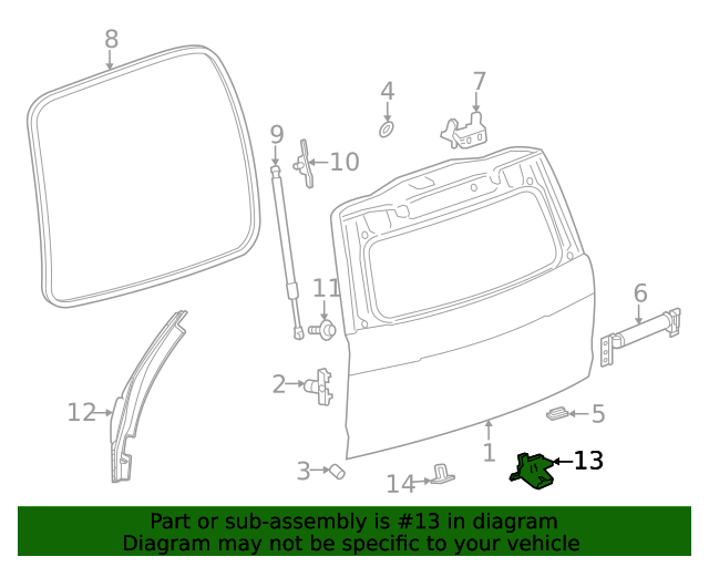 13545829 - Liftgate Latch 2021-2024 GM | AutoNationParts.com