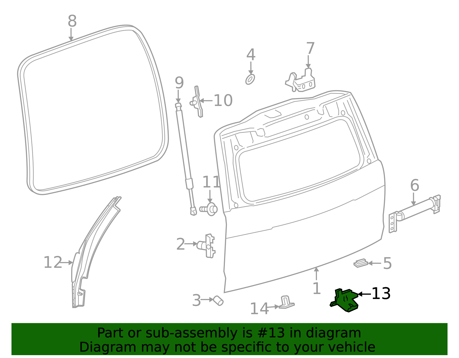 2021-2025 GM (Replaces 13537049) Liftgate Latch 13545829 GM ...