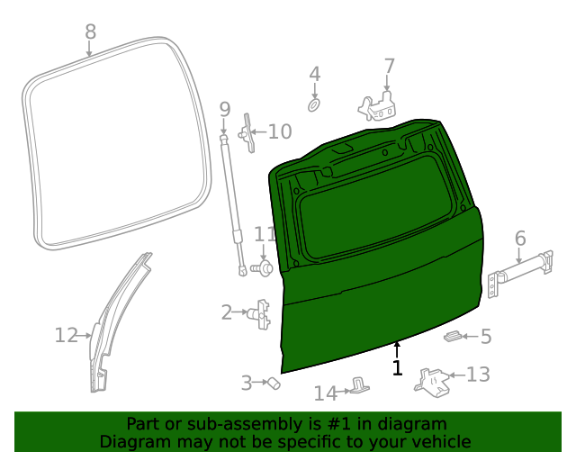 2021-2024 GM (Replaces 84806965) Liftgate 85592483 GM | GMPartsDirect.com