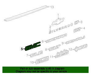 2014-2022 GMC Tailgate GMC Logo 23122158 GM | GMPartsDirect.com