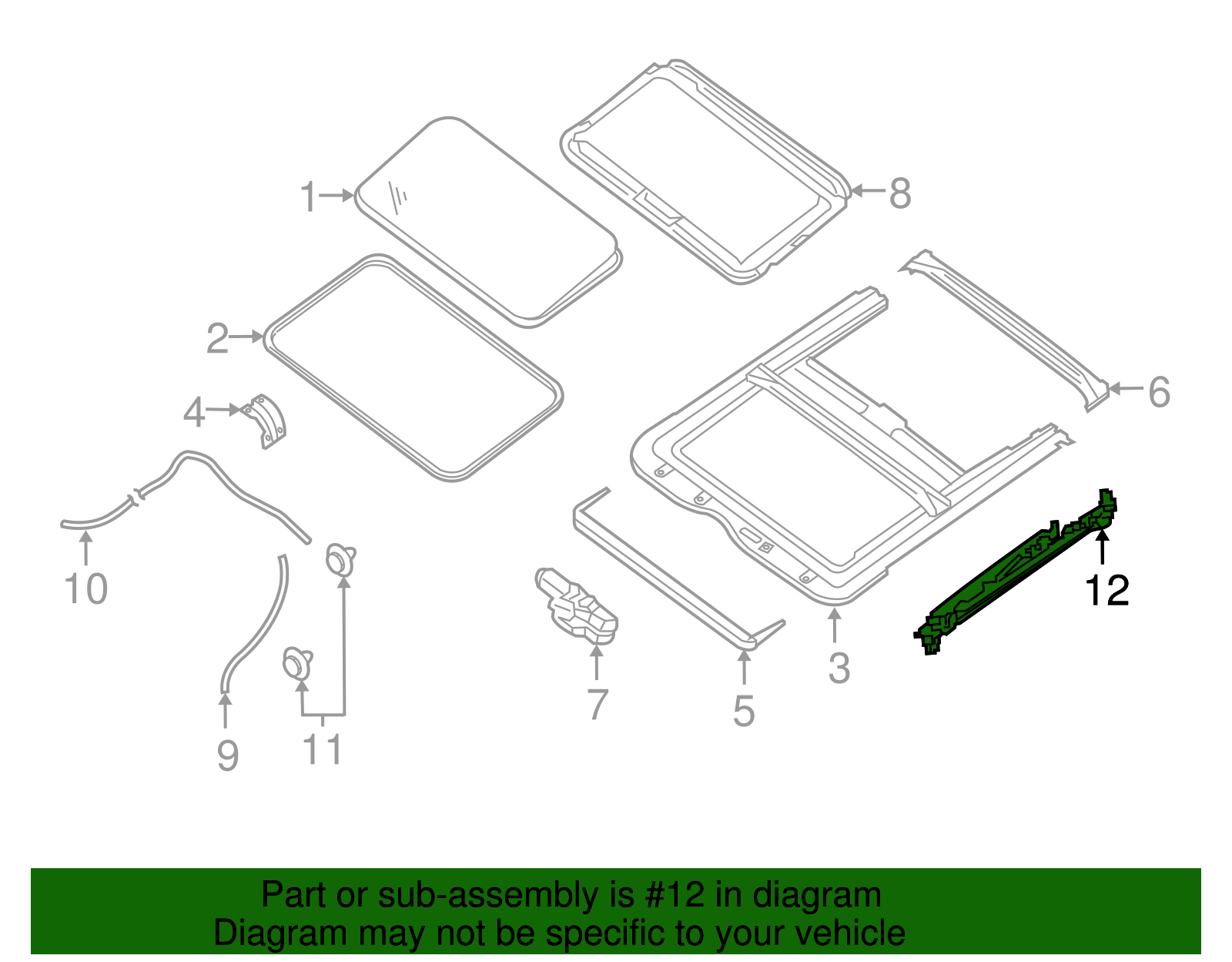 2013-2019 Nissan Sentra Guide Rail 91358-3RA0A | Nissan Parts Central
