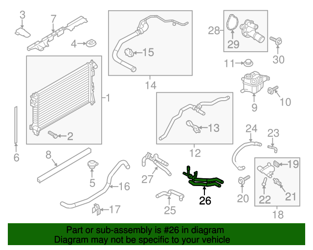 2013-2018 Ford Heater Hose DG1Z-8B081-A | Varsity Ford