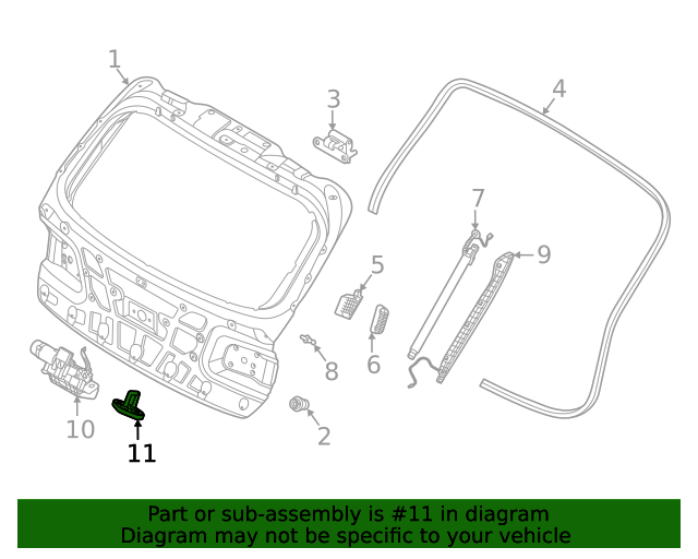 81810-T6000 - Liftgate Lock Striker Plate 2021-2024 Genesis ...