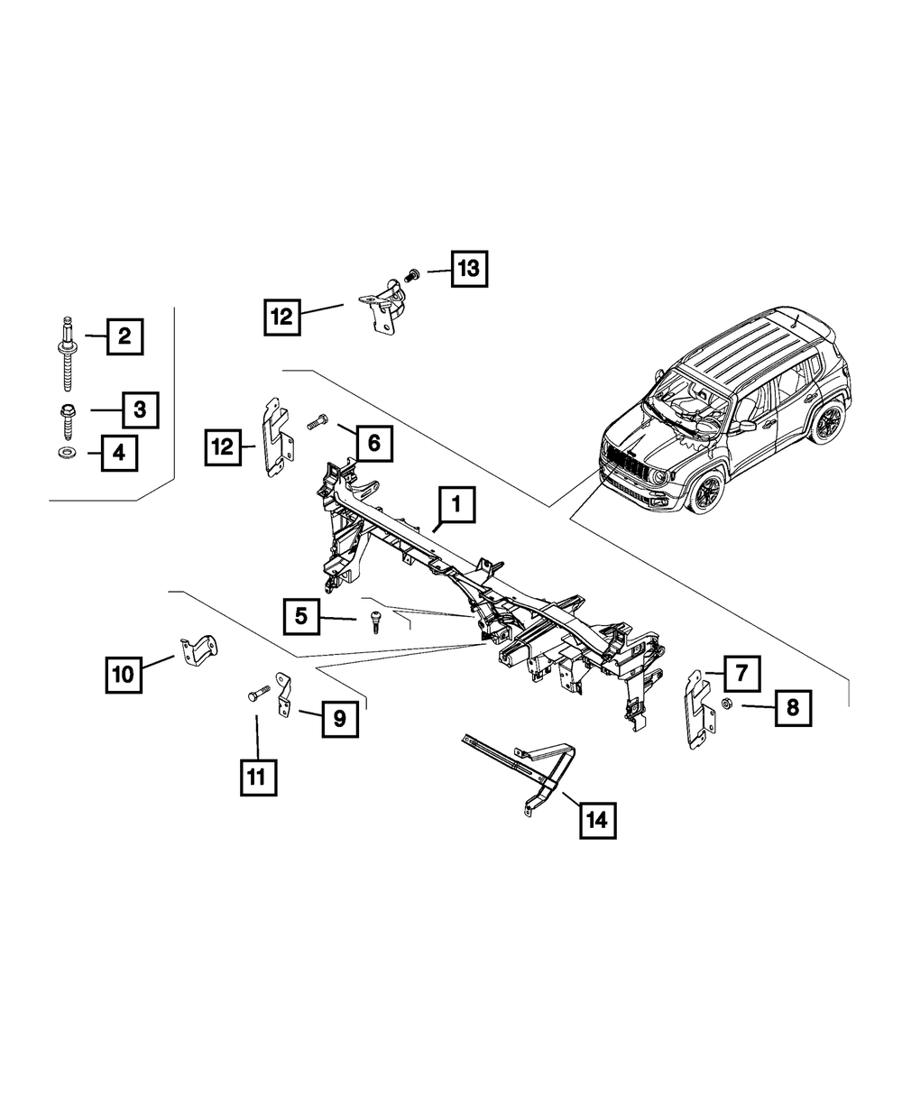 2015-2018 Jeep Renegade Console Bracket, Right 68255034AA | My Mopar Parts