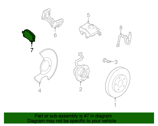 2004-2012 GM Front Disc Brake Pad Set with Clips and Shims 22820406 GM ...