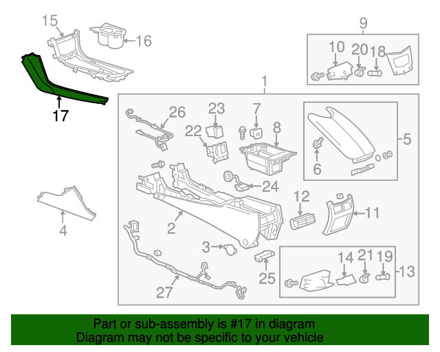 2013-2019 Cadillac ATS Trim Molding 22968402 | GMPartsDirect.com