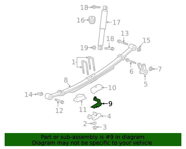 2019-2021 GM Leaf Spring Spacer 84328319 | GMPartsDirect.com