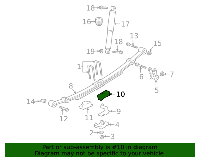 2019-2024 GM Leaf Spring Spacer 84379975 GM | GMPartsDirect.com