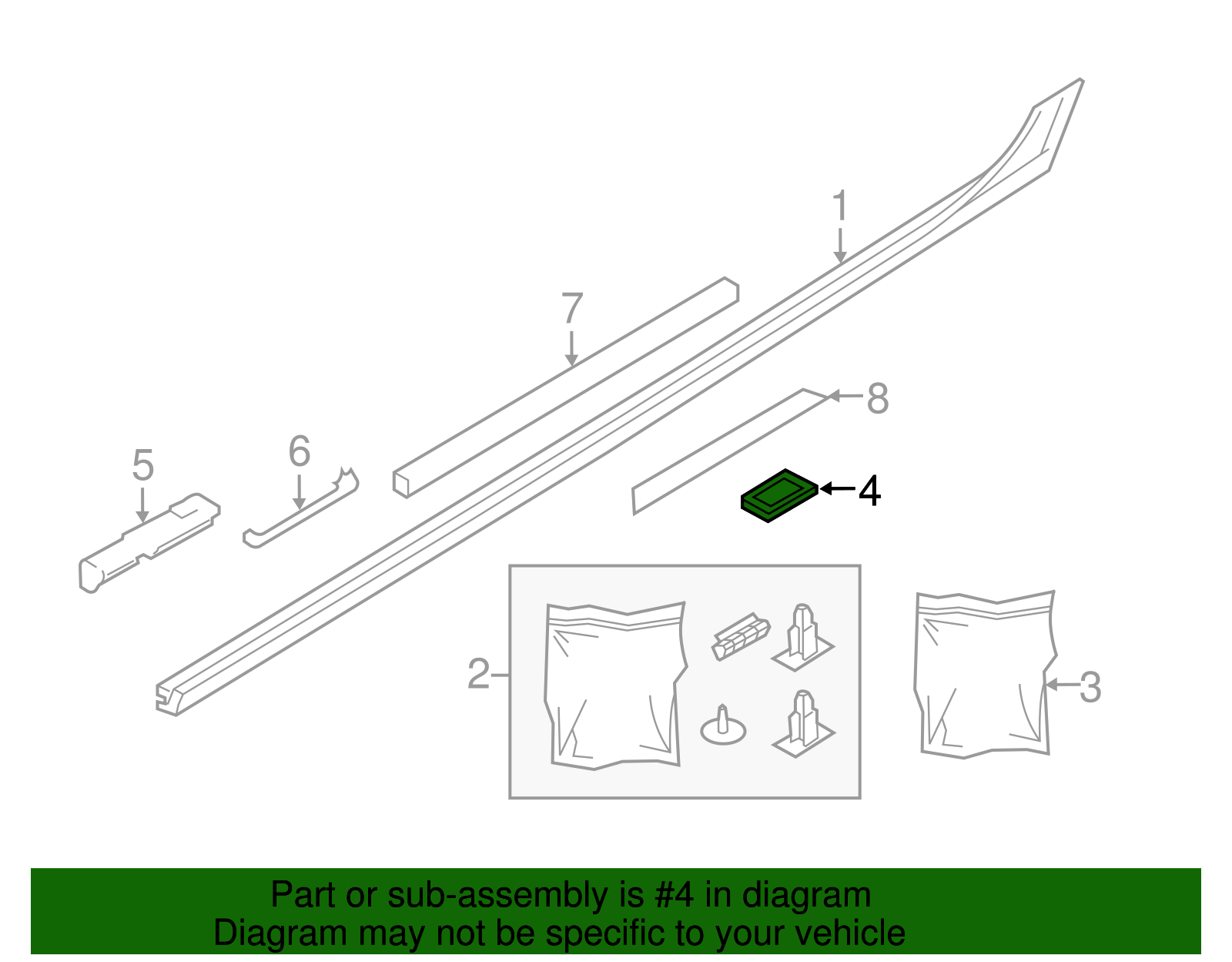 4G0-853-445-GRU - Rocker Panel Molding Cap 2012-2018 Audi | Audi OEM Parts