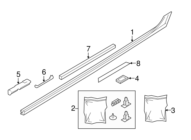 4G0-898-909 - Rocker Molding Mount Kit 2012-2015 Audi | Audi OEM Parts
