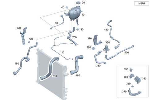 Expansion Tank, Mounting and Hoses for 2020 Mercedes-Benz GLE350 ...