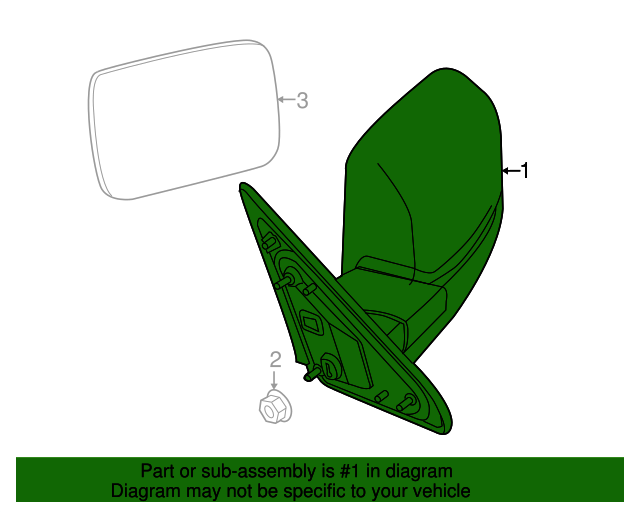 68412884AC - Outside Rear-View Mirror Right - 2013-2018 Mopar | Mopar ...