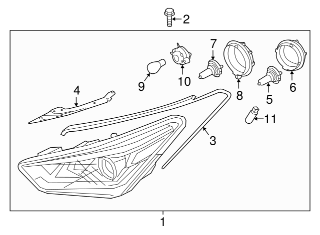 2013-2019 Hyundai Headlamp Assembly Bracket 92141-2W000 | OEM Parts Online